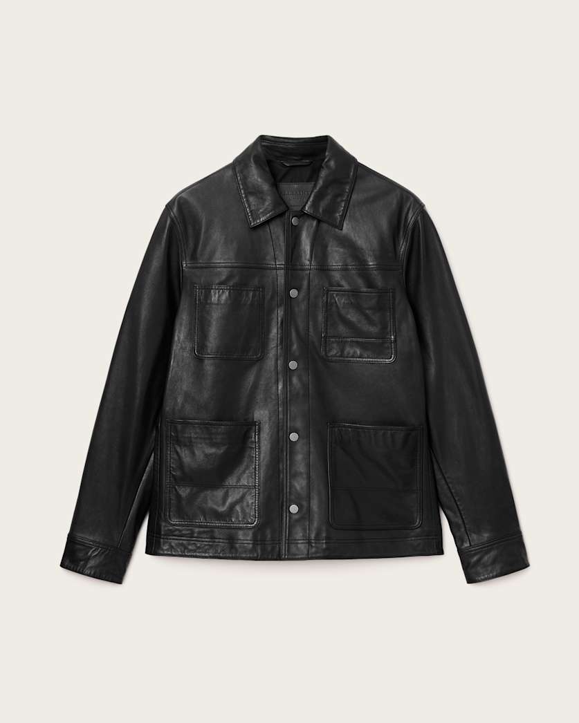 Saxon Leather Jacket Black | ALLSAINTS US